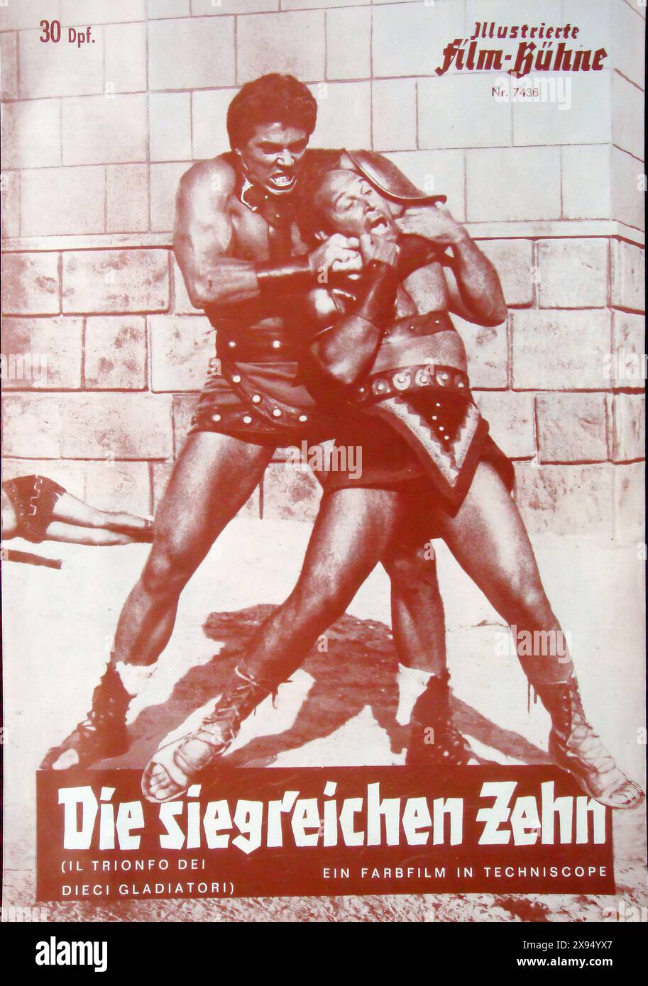 TRIUMPH OF THE TEN GLADIATORS 001 - Vintage German Movie Poster Stock ...