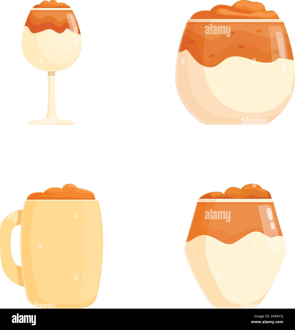 Collection of four cartoon food illustrations hi-res stock photography ...