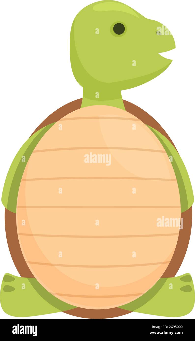 Adorable and cheerful cute cartoon turtle illustration in a flat and ...