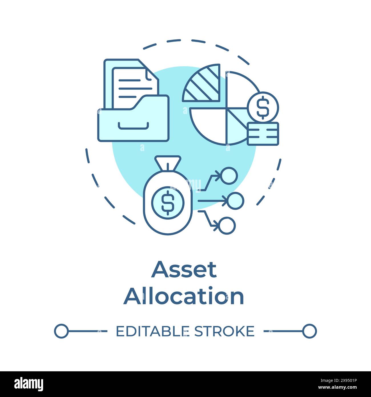 Asset allocation soft blue concept icon Stock Vector Image & Art - Alamy