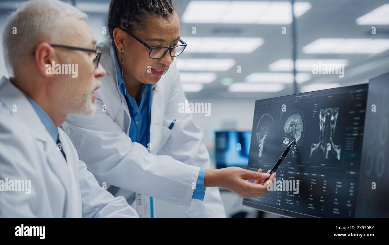 Medical Hospital: Neurologist and Neurosurgeon Talk, Use Computer ...