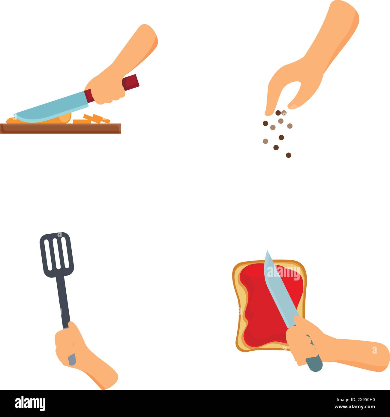 Cooking seasoning chef hands Stock Vector Images - Alamy