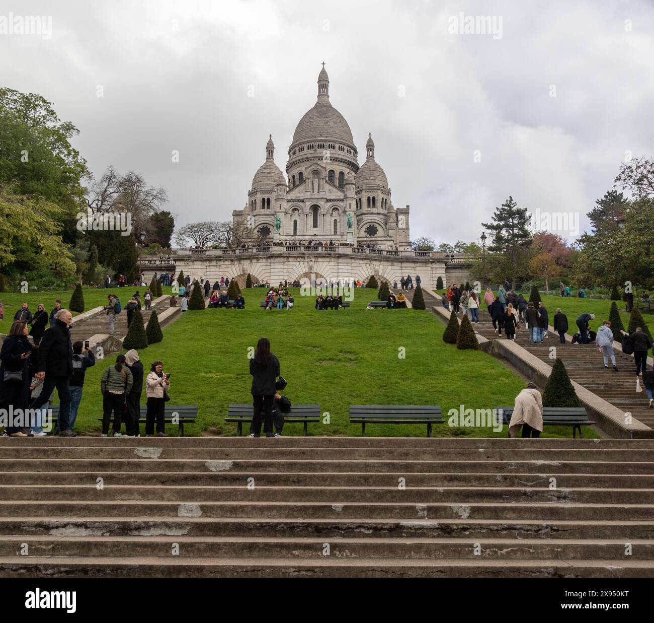 Paris, France, Apirl 20th 2024:- A view of the Sacre-Coeur or the ...