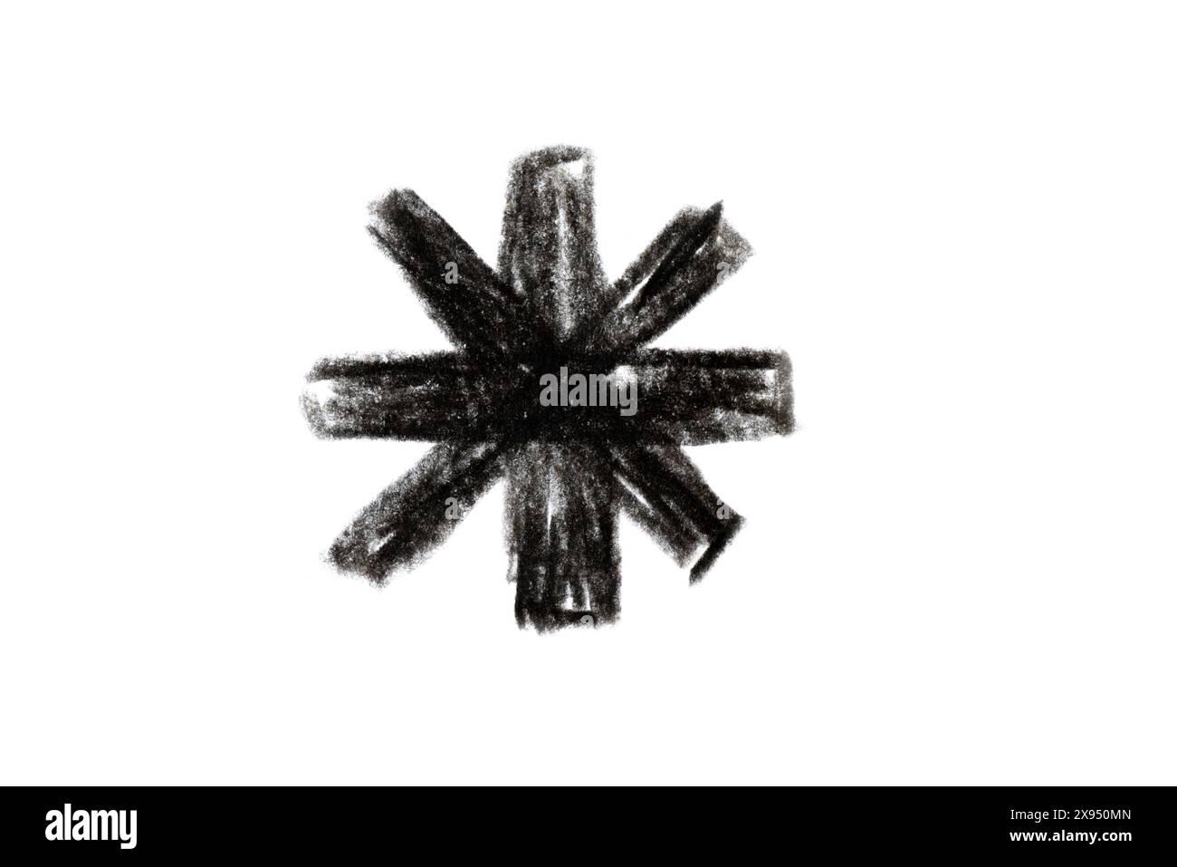 A sketch of the multiplication sign in black pencil, highlighted on a ...