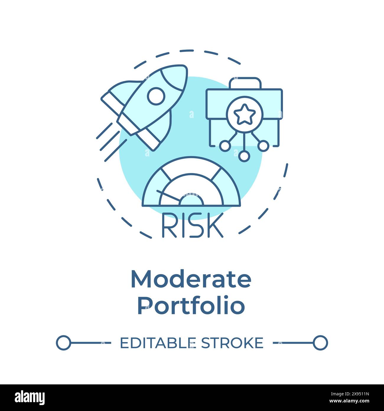 Moderate portfolio soft blue concept icon Stock Vector Image & Art - Alamy