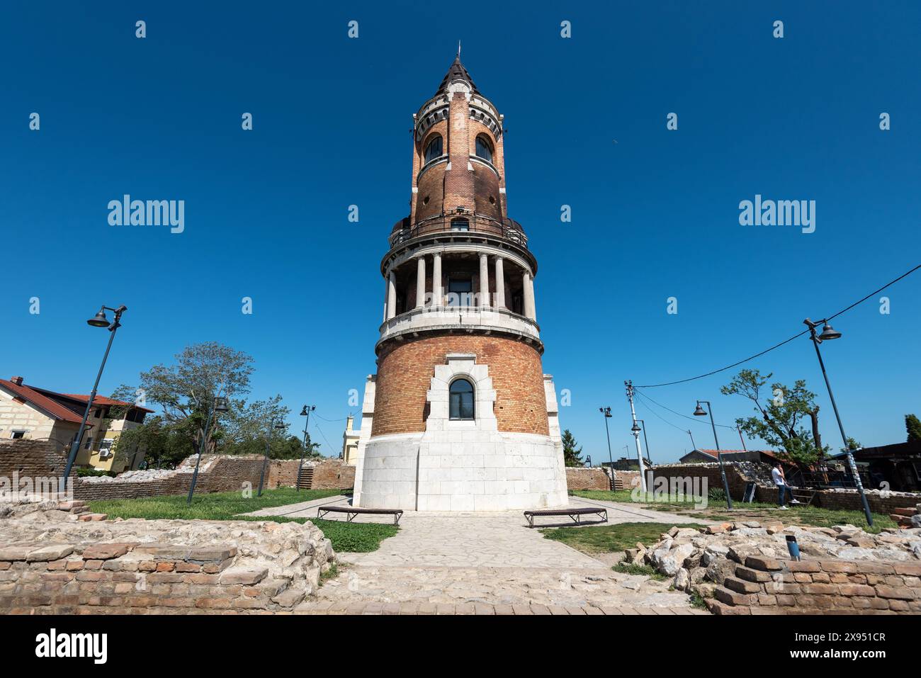 Wide angle image of Gardos tower in the district of Zemun in Belgrade ...