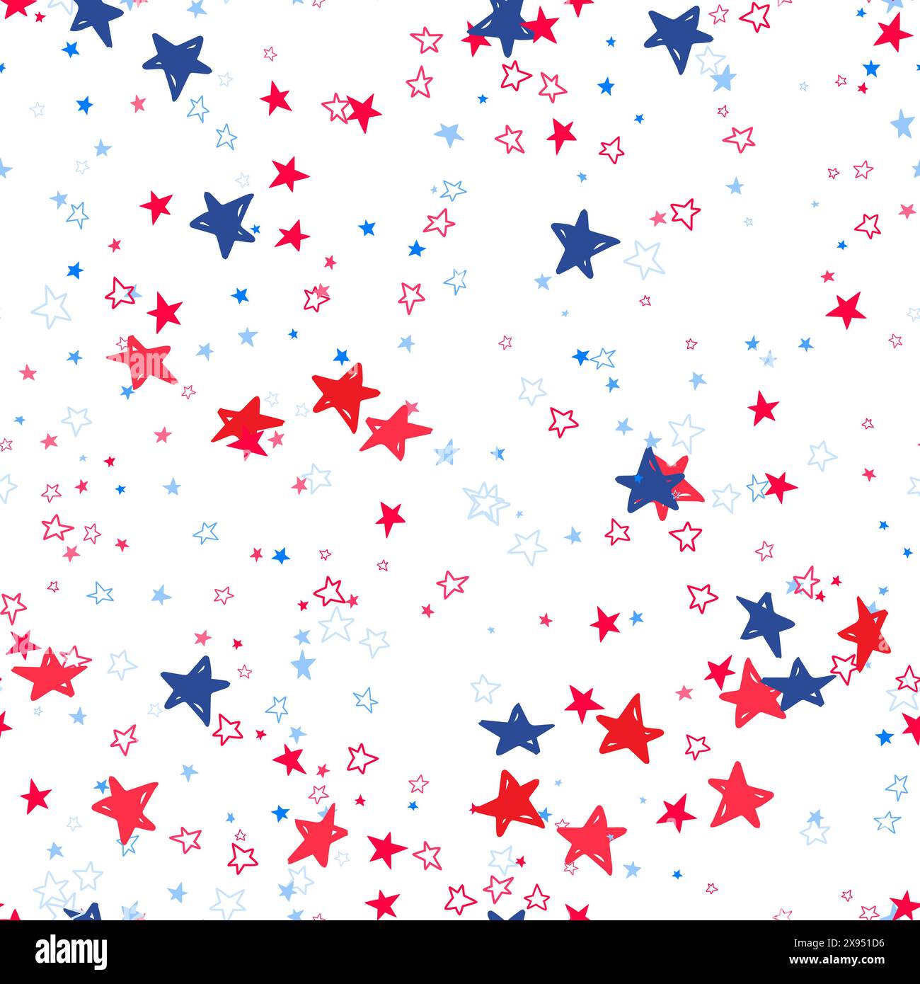 Red, blue stars flying on white. Concept in colors flag of USA, Chile ...