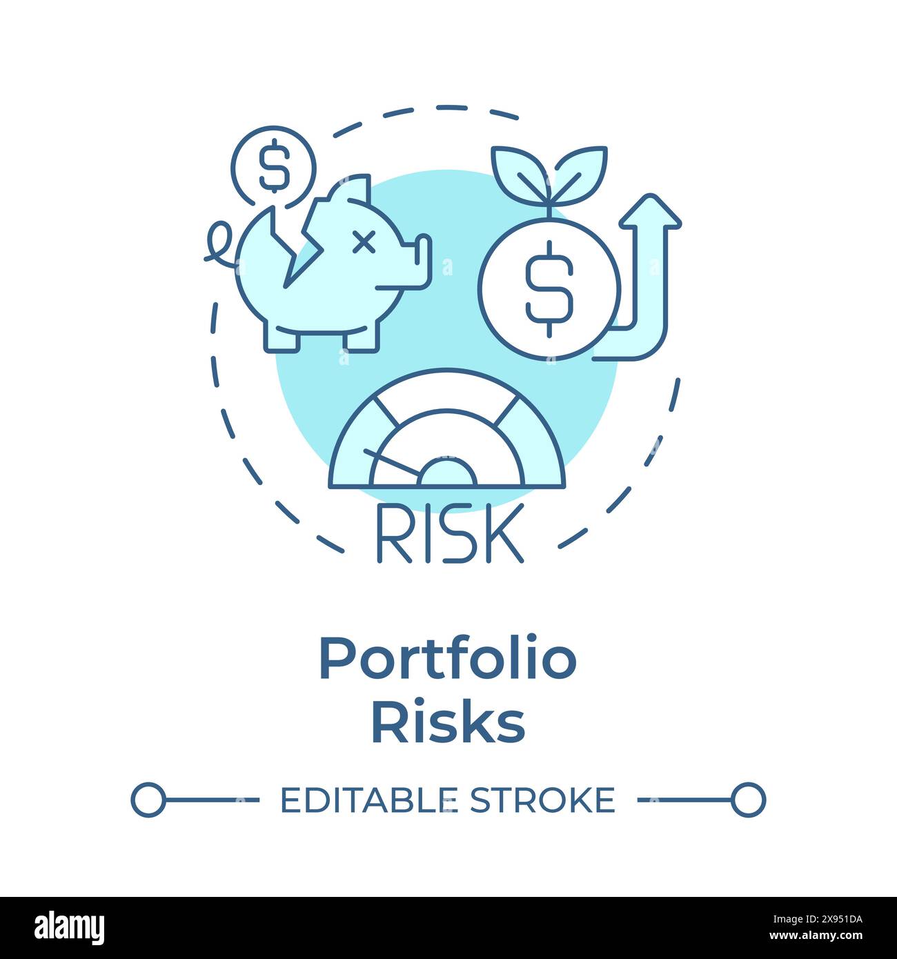 Portfolio risks soft blue concept icon Stock Vector Image & Art - Alamy