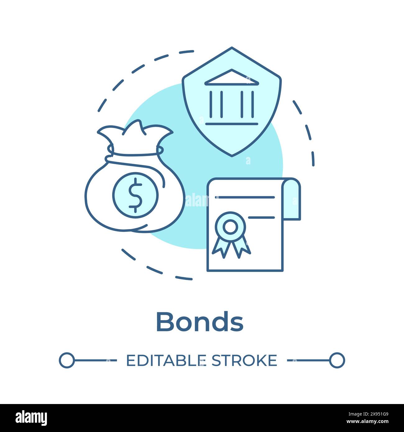 Bonds soft blue concept icon Stock Vector Image & Art - Alamy