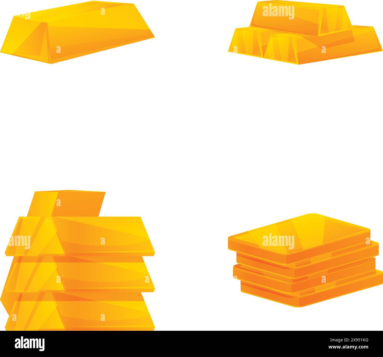 Gold bars ingots in gold Stock Vector Images - Alamy