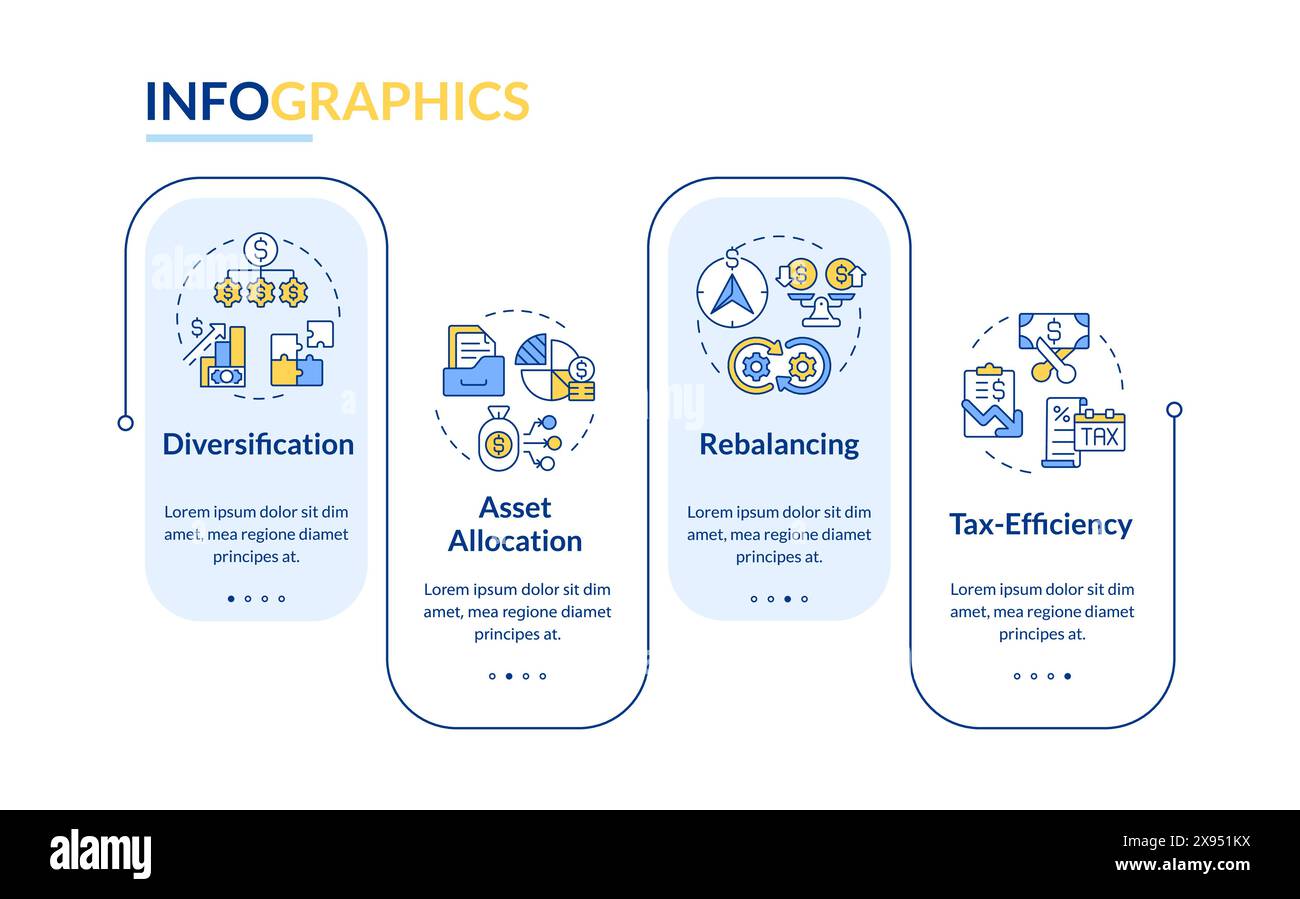 Portfolio management elements rectangle infographic template Stock ...