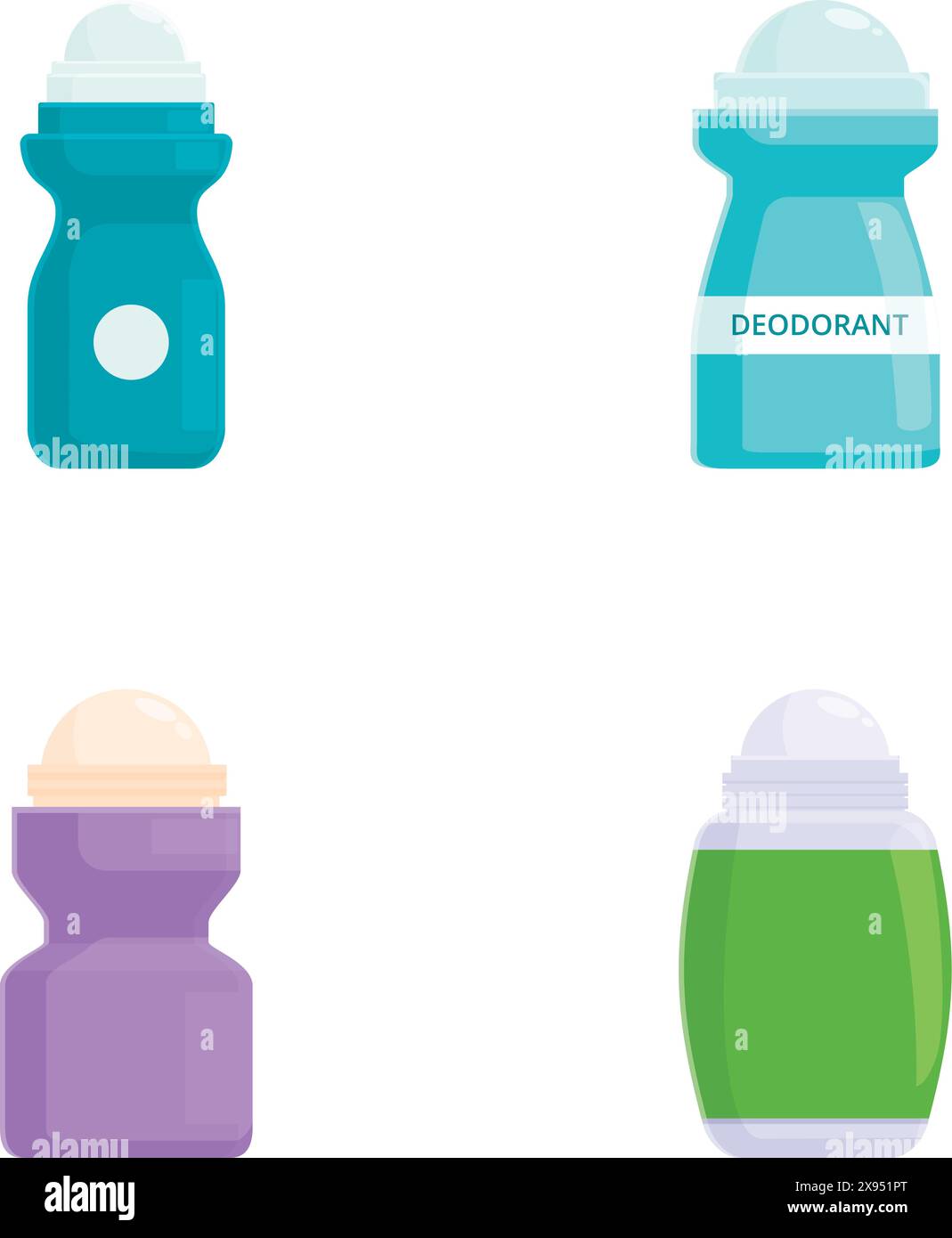 Collection of four flat design deodorant bottle icons isolated on white background Stock Vector ...