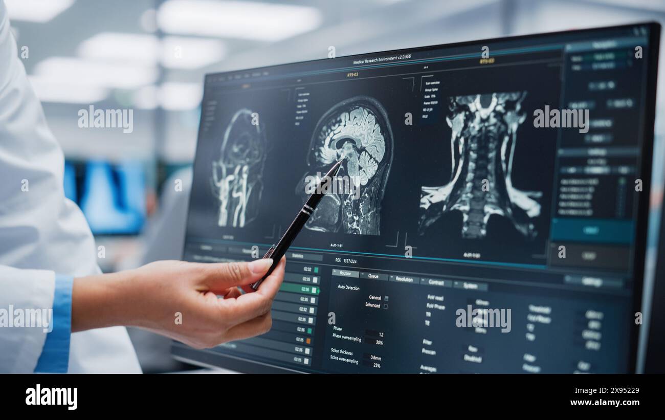 Medical Hospital: Neurologist and Neurosurgeon Talk, Use Computer ...