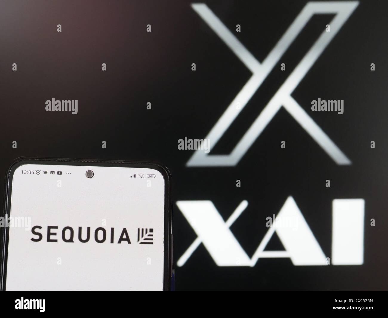 In this photo illustration, a Sequoia Capital Operations, LLC logo seen ...