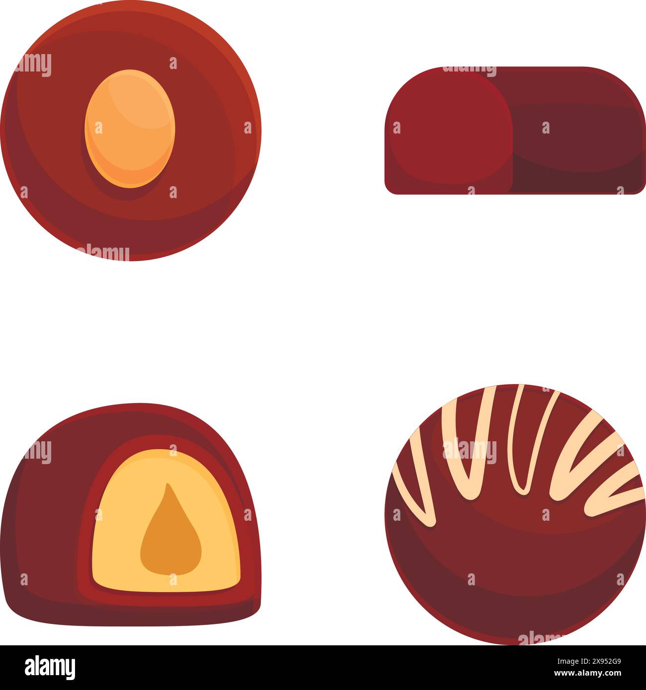 Assorted chocolate candy illustrations in vector format for digital art ...