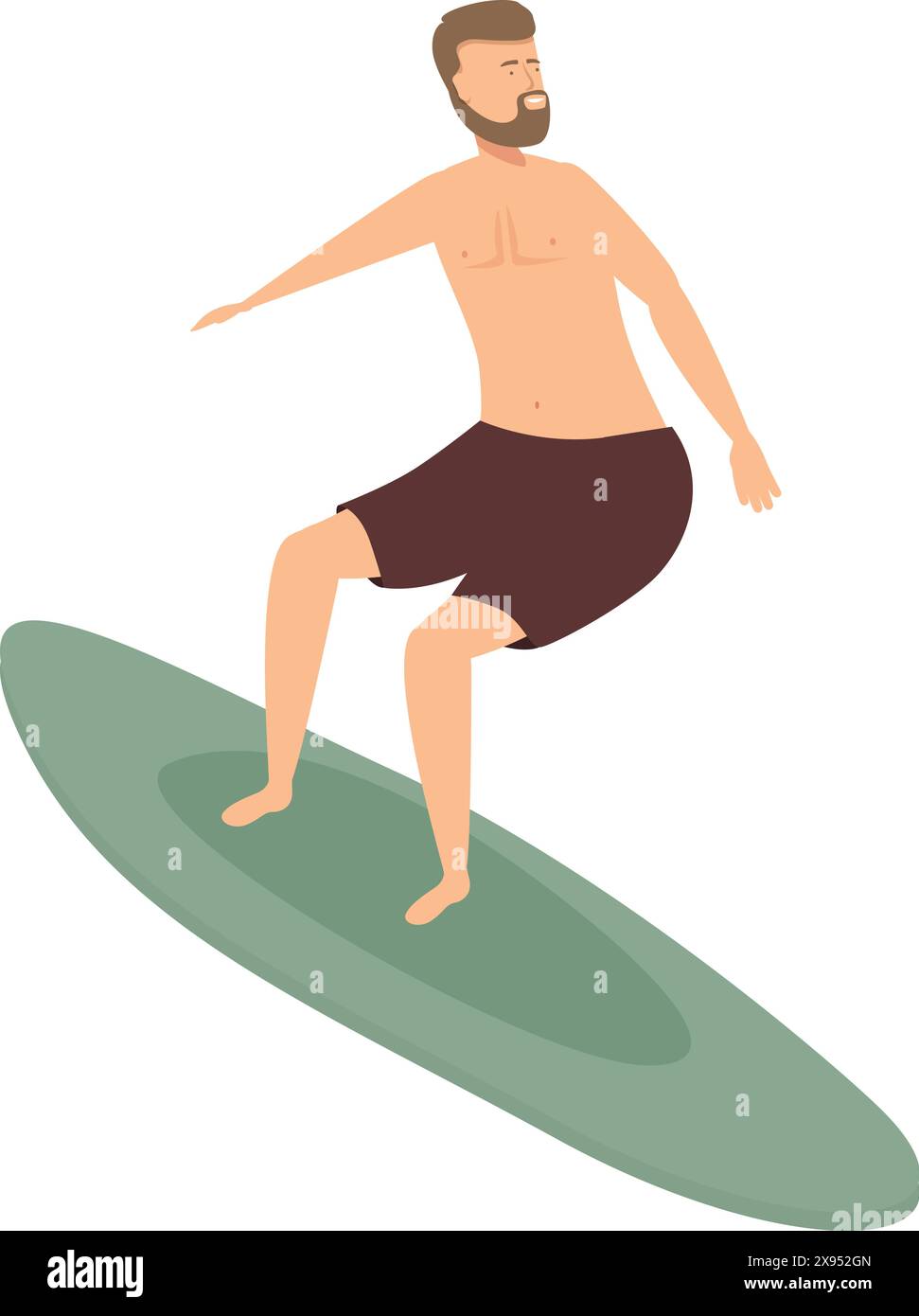 Surfer alone in the ocean Stock Vector Images - Alamy
