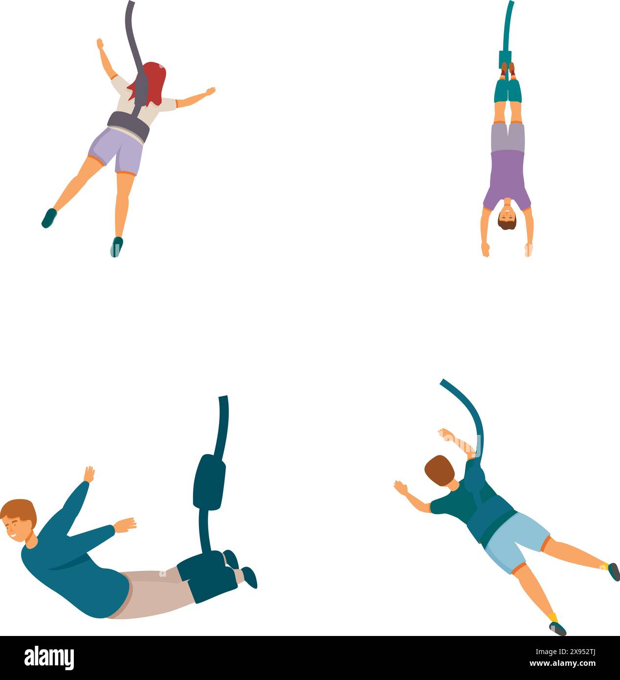 Collection of isolated illustrations featuring diverse people in ...