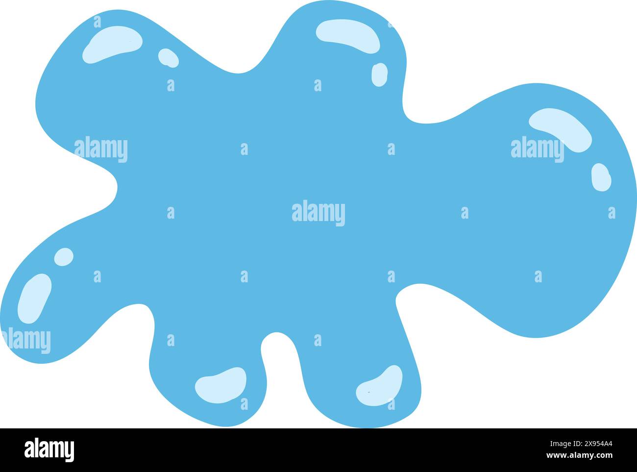 Cartoon blue dripping water drop, splash, spray and tear. Liquid flow ...