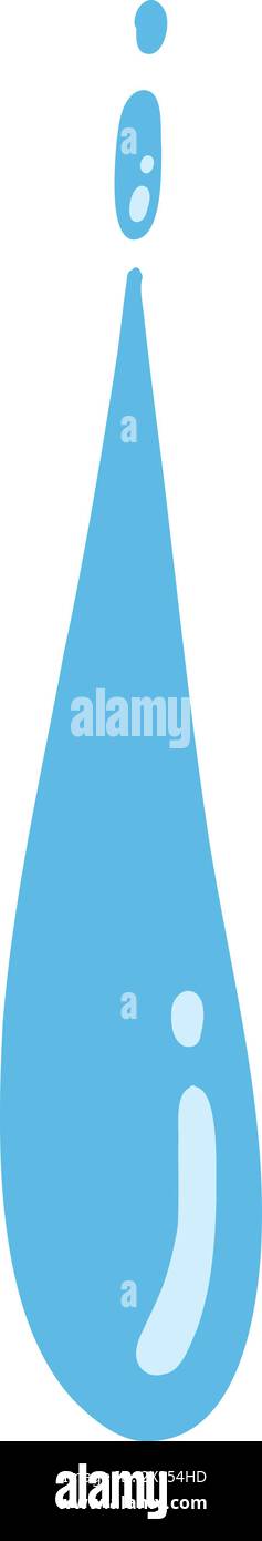 Cartoon blue dripping water drop, splash, spray and tear. Liquid flow ...