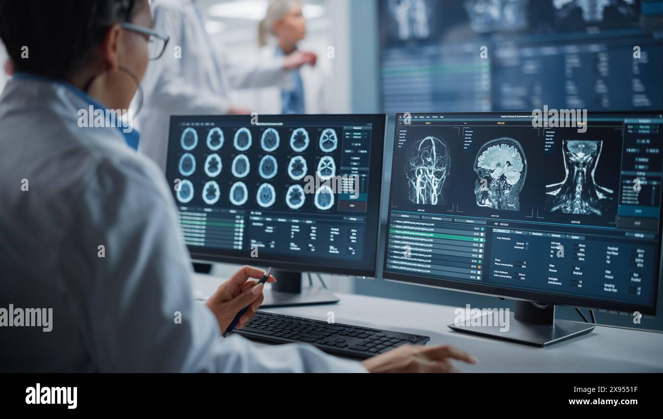 Medical Hospital Research Lab: Black Female Neuroscientist Using ...