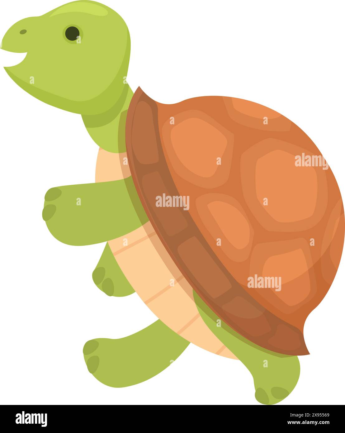 Playful and colorful cartoon turtle illustration in a flat vector ...