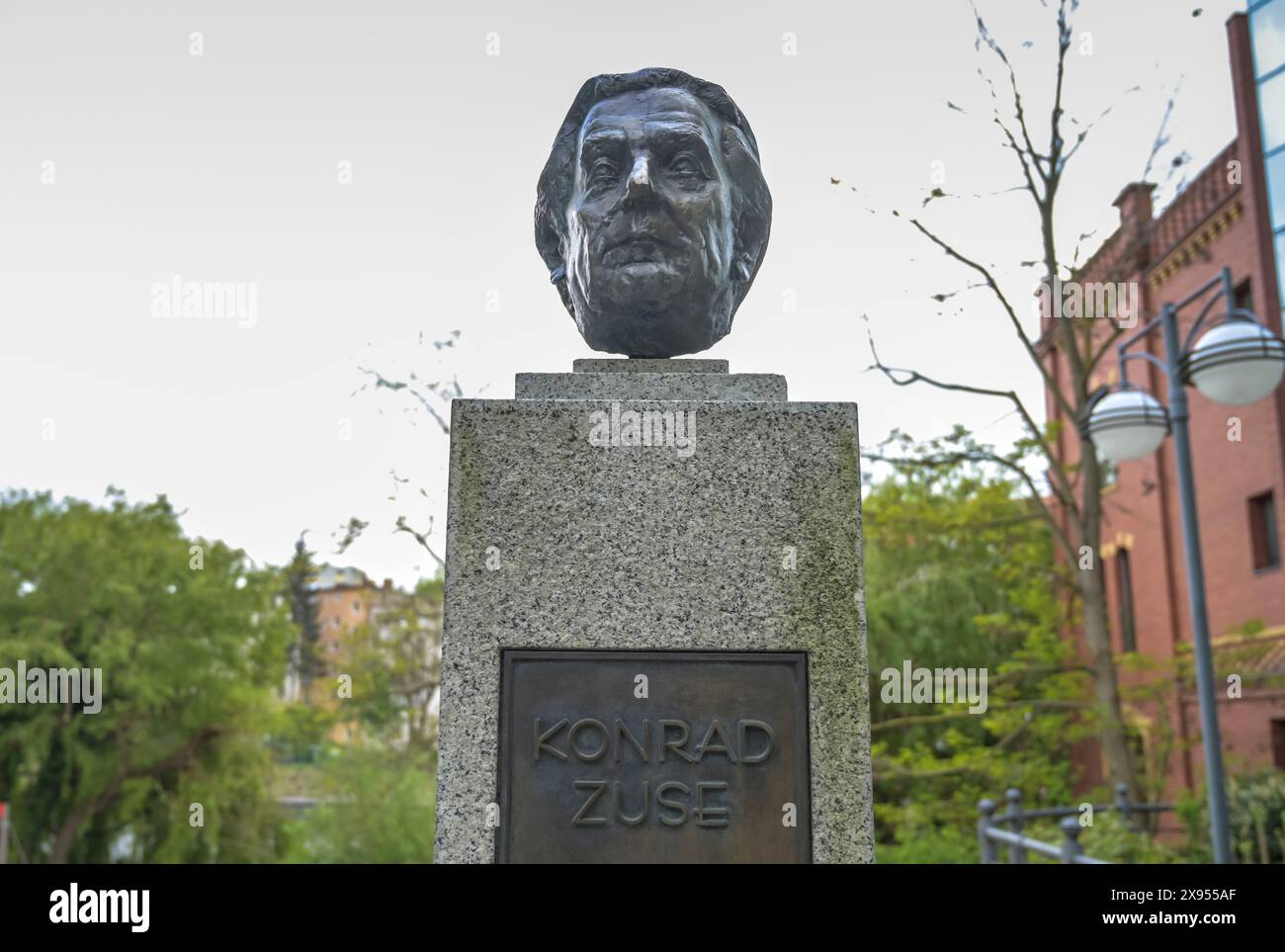 Bust of Konrad Zuse, Street of Remembrance, Spreebogen, Moabit, Mitte ...