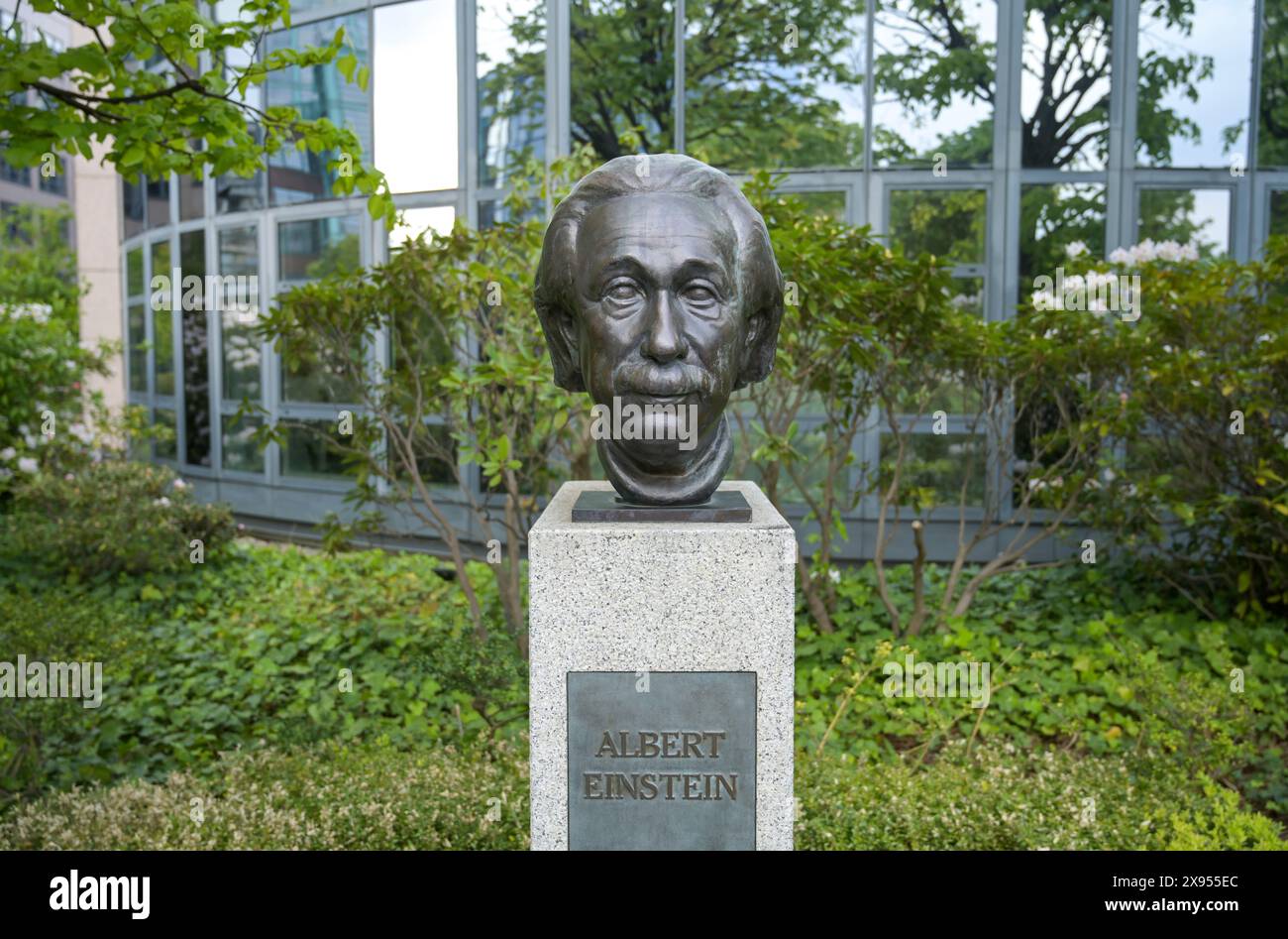 Bust of Albert Einstein, Street of Remembrance, Spreebogen, Moabit ...