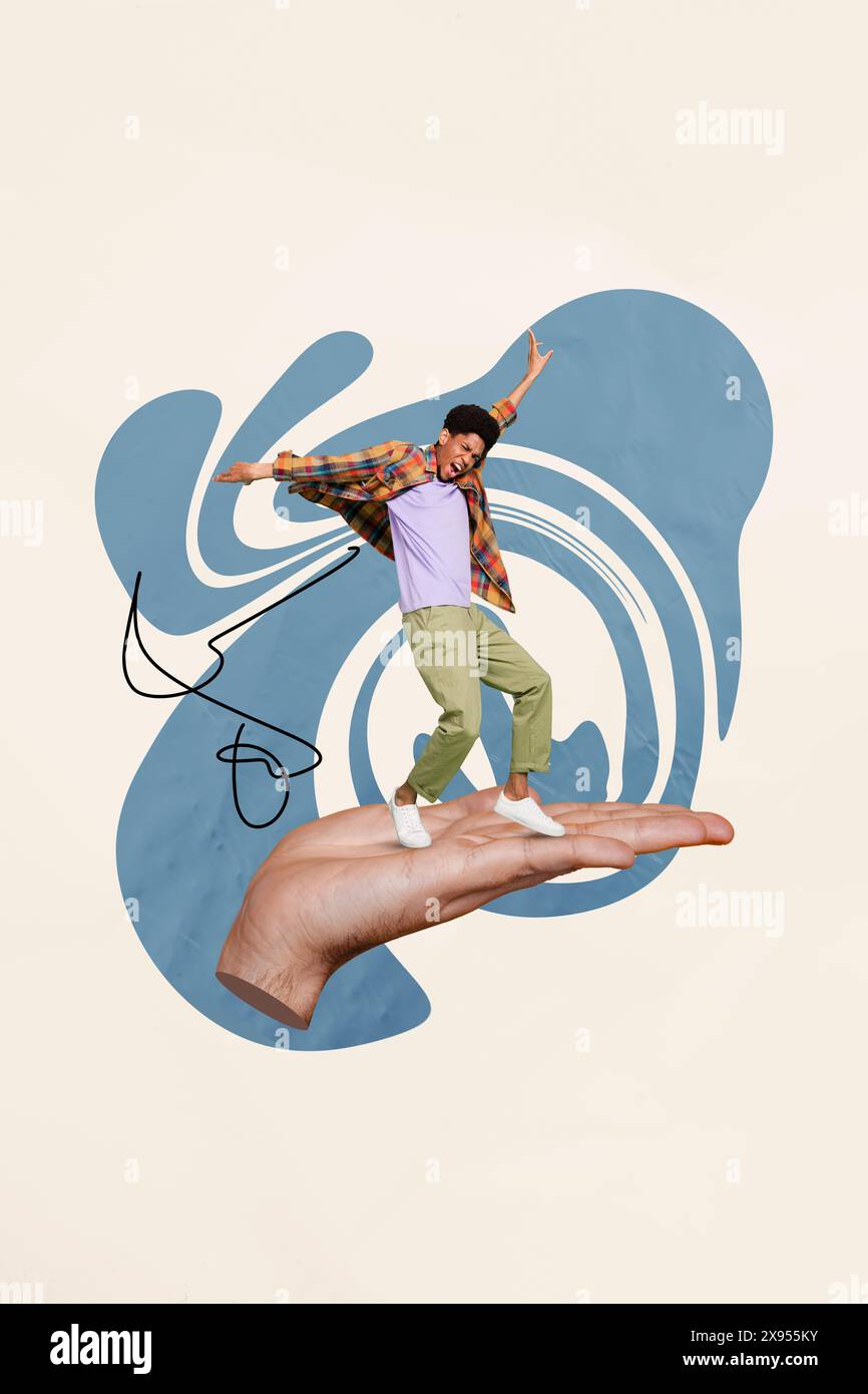 Composite trend artwork 3D sketch image photo collage of melting ...