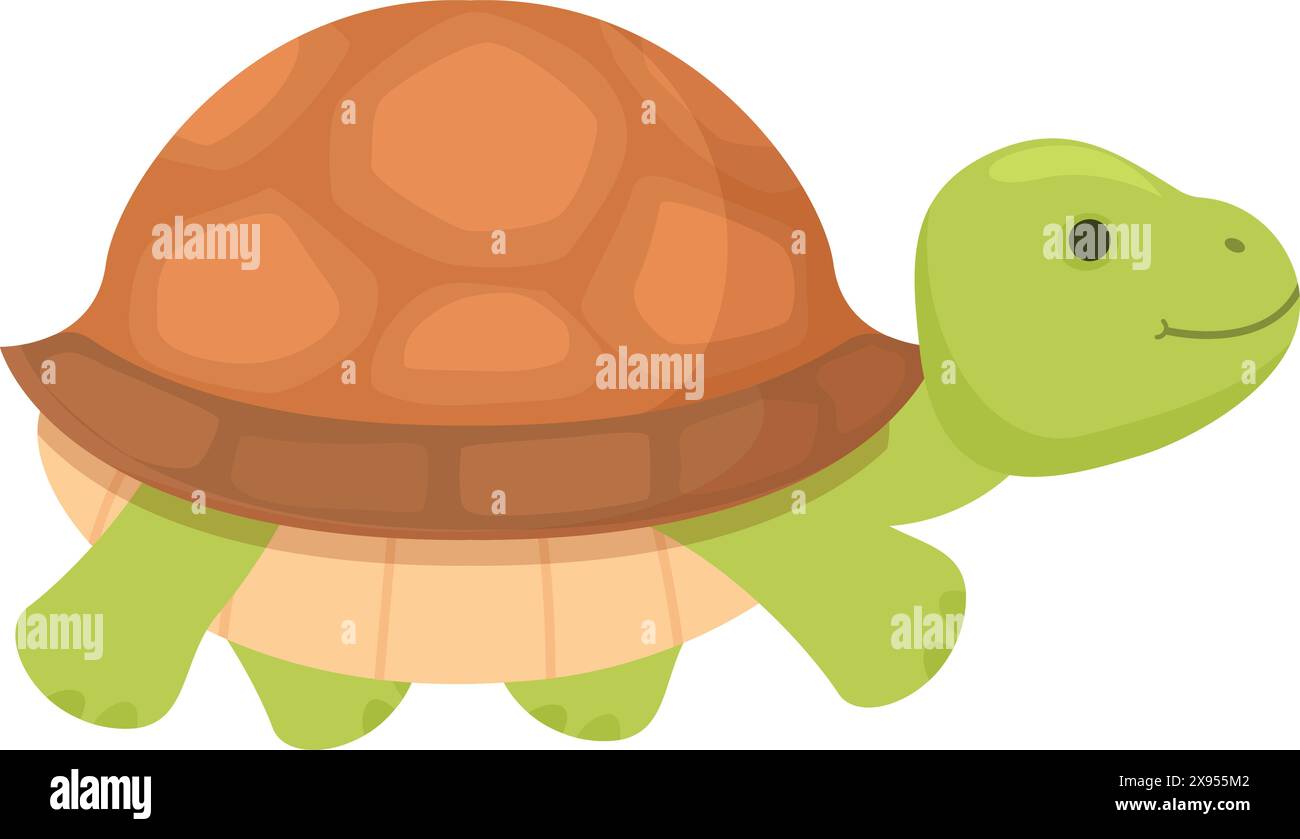 Adorable and friendly cartoon turtle illustration with a cheerful smile ...