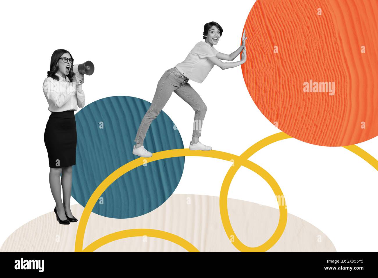 Composite trend artwork 3D sketch image photo collage of colorful ...