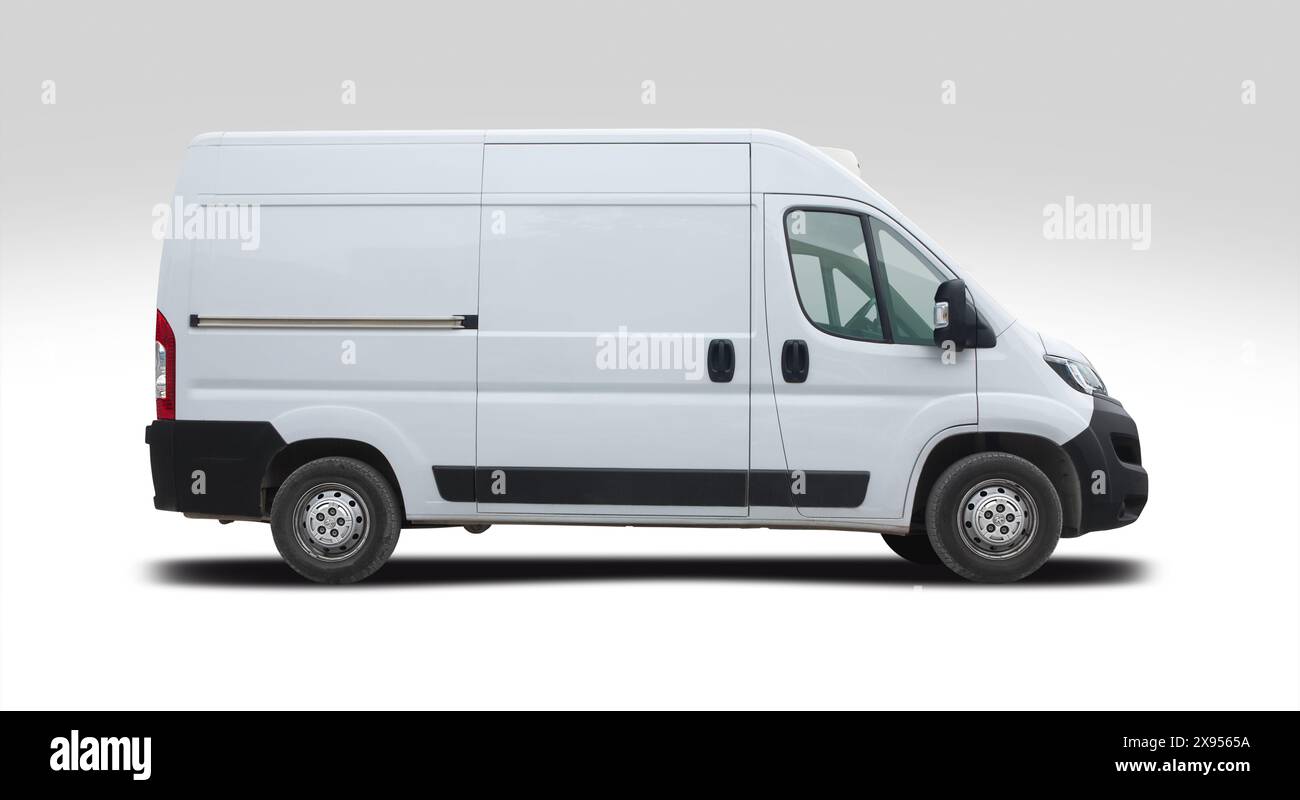 Peugeot Boxer Van, side view isolated on white background Stock Photo ...
