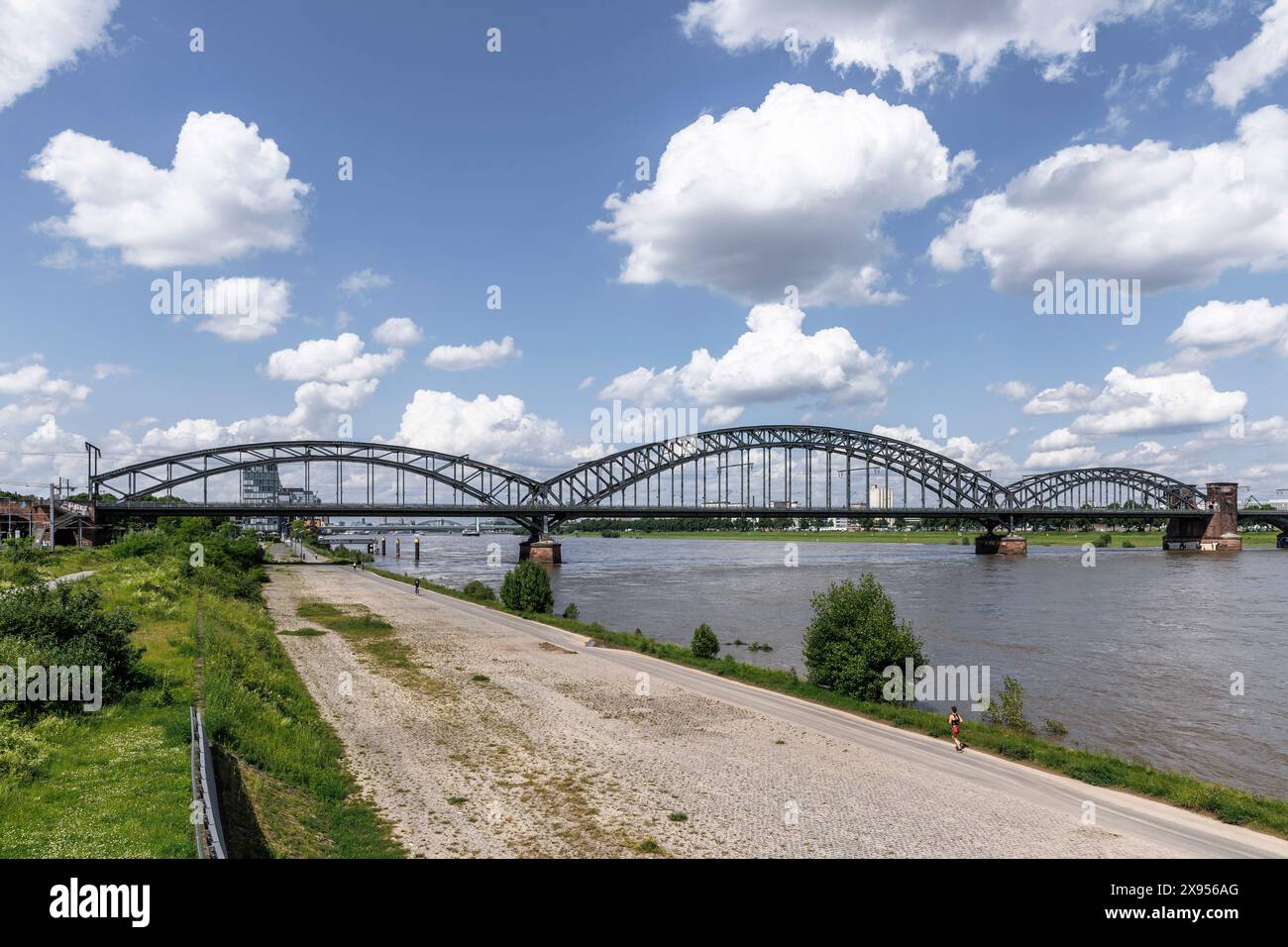 the Suedbruecke, railroad bridge over the river Rhine, Cologne, Germany ...
