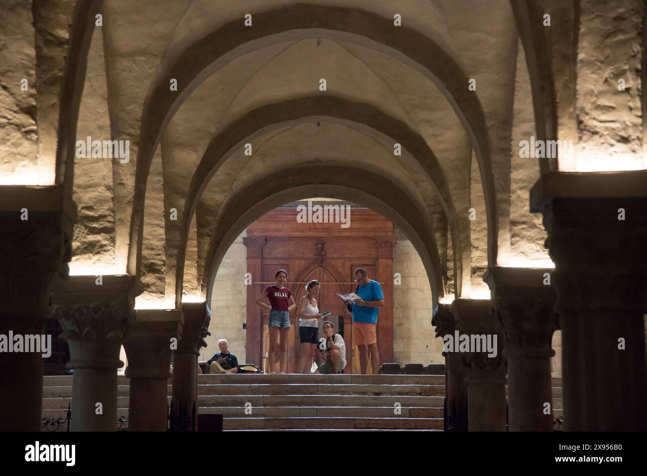 Romanesque crypt from XII to XIII century in Romanesque Basilica di San ...