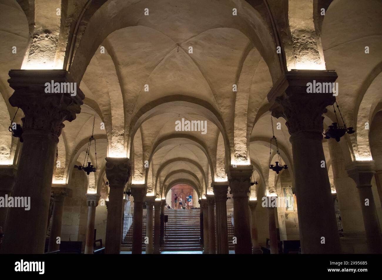 Romanesque crypt from XII to XIII century in Romanesque Basilica di San ...