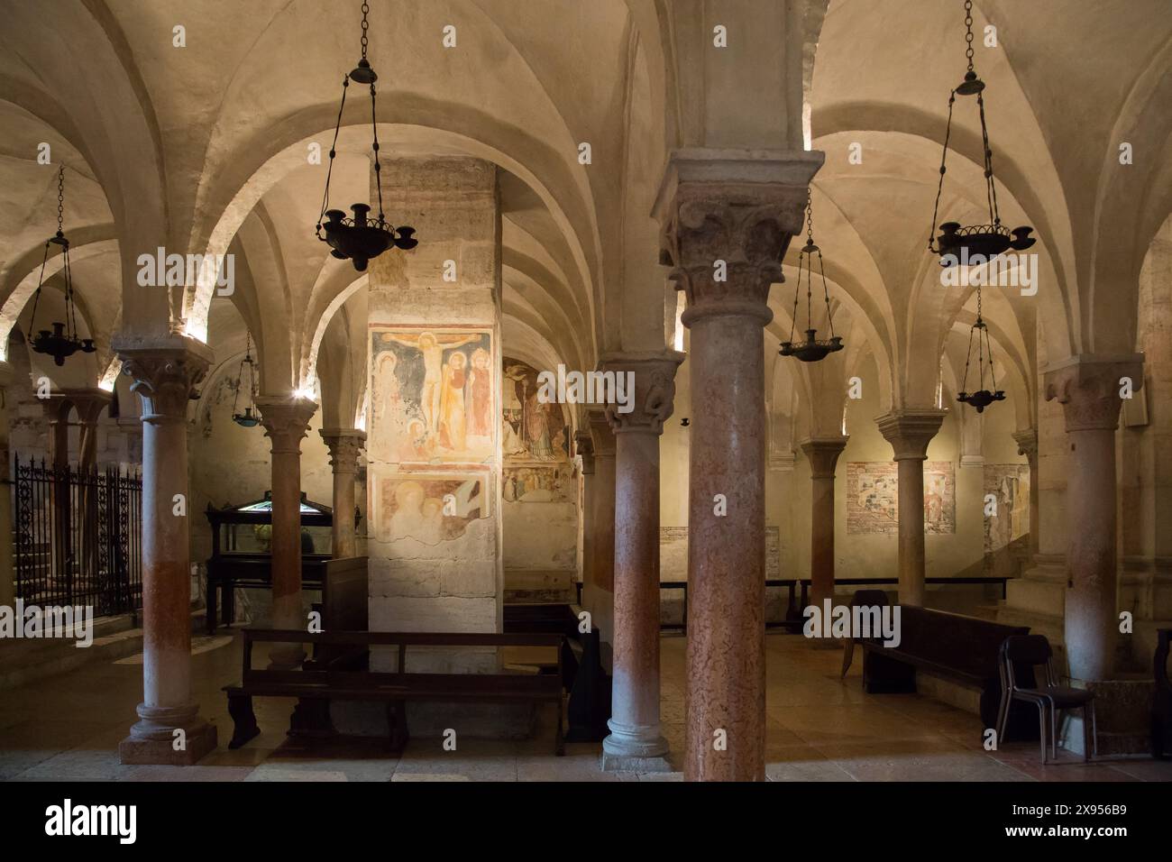 Romanesque crypt from XII to XIII century in Romanesque Basilica di San ...