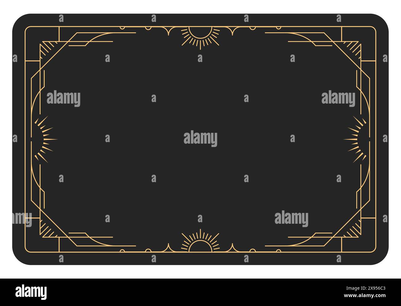 Tarot style frame with decorative border, banner with magic pattern ...