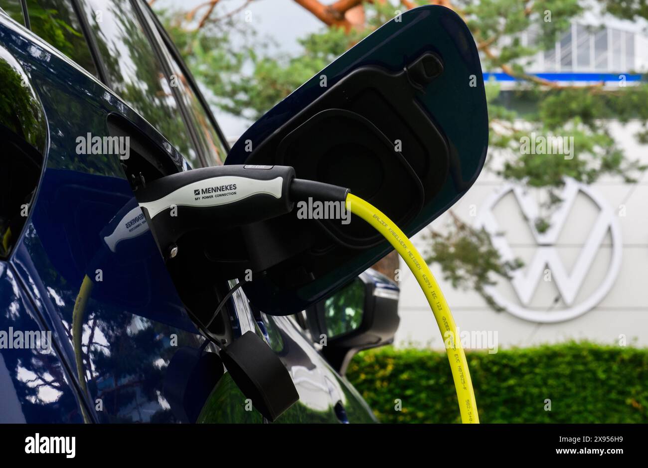 Wolfsburg, Germany. 29th May, 2024. A Volkswagen ID4 electric car ...