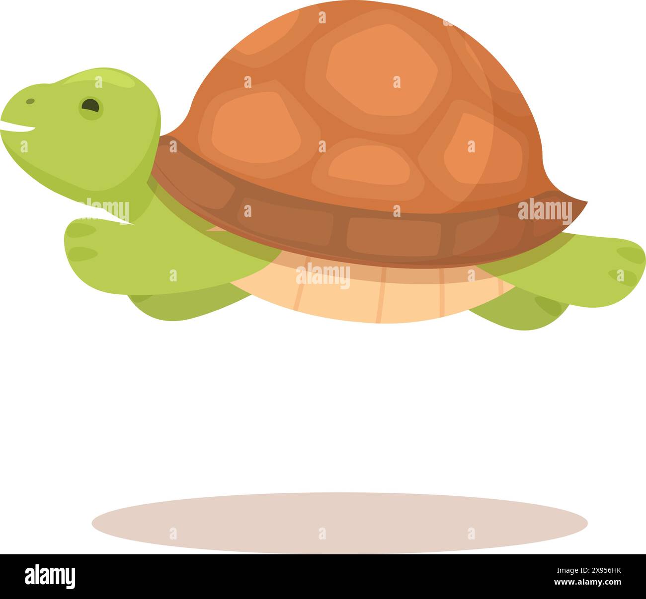 Adorable and cheerful cartoon turtle illustration in a colorful and ...