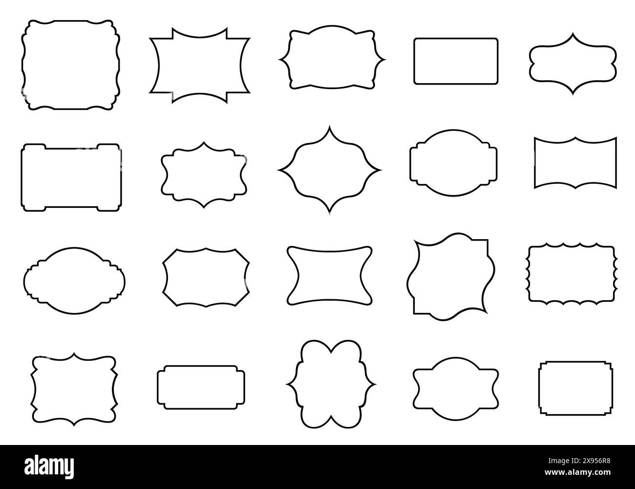 Collection of different labels isolated on white Stock Photo - Alamy