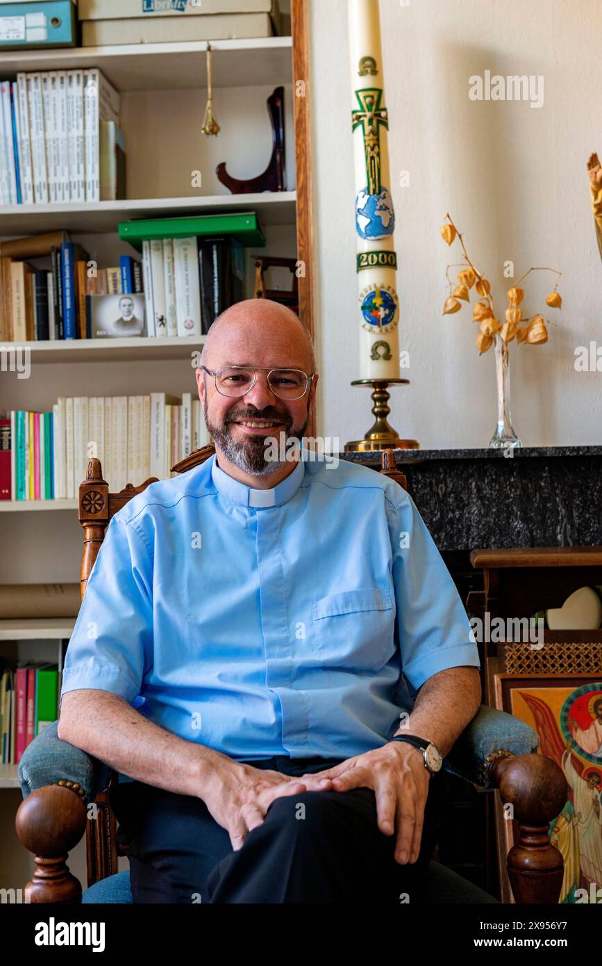 Portait Catholic Priest Tilburg, Netherlands. Living Room Portrait of a ...