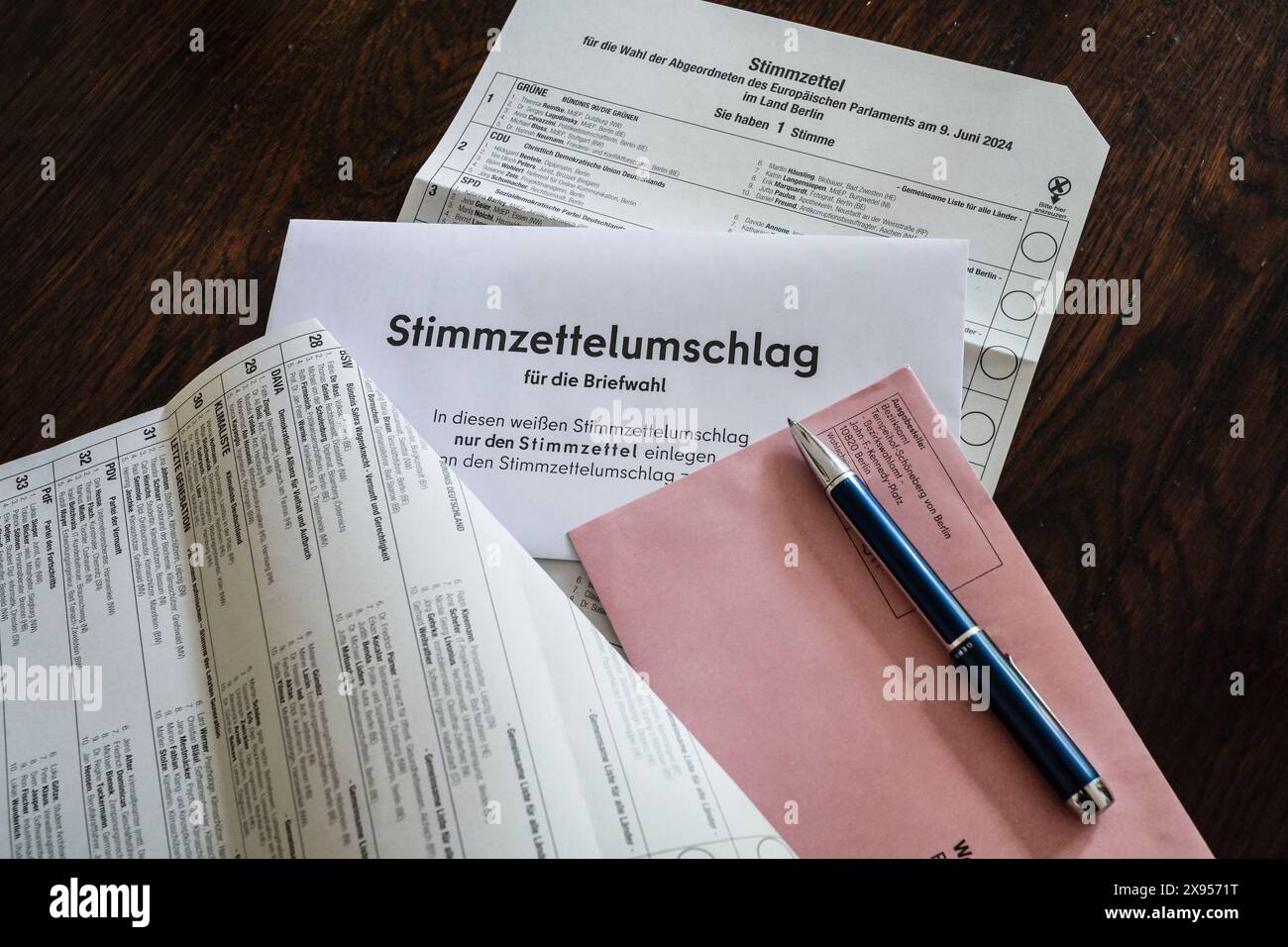 Voting letter, ballot paper, ballot paper for the 2024 European ...