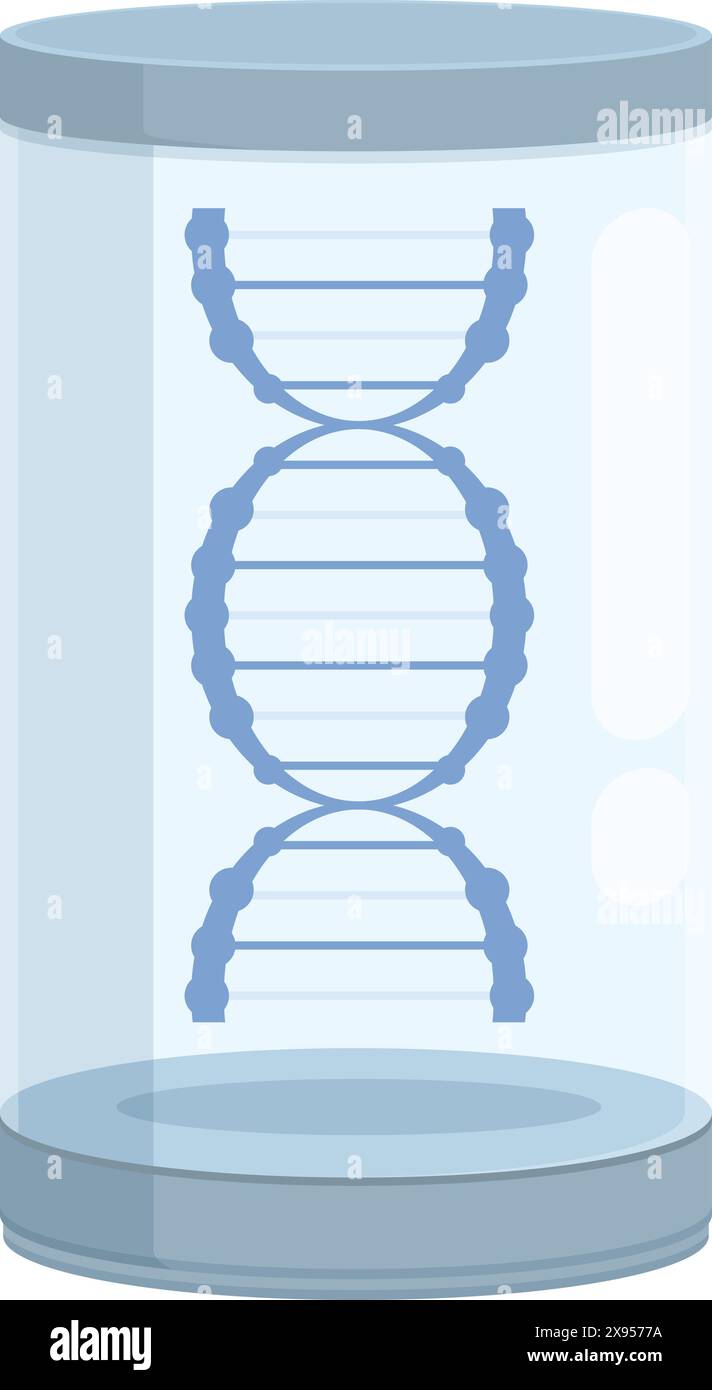 Vector graphic of a stylized dna double helix structure inside a ...