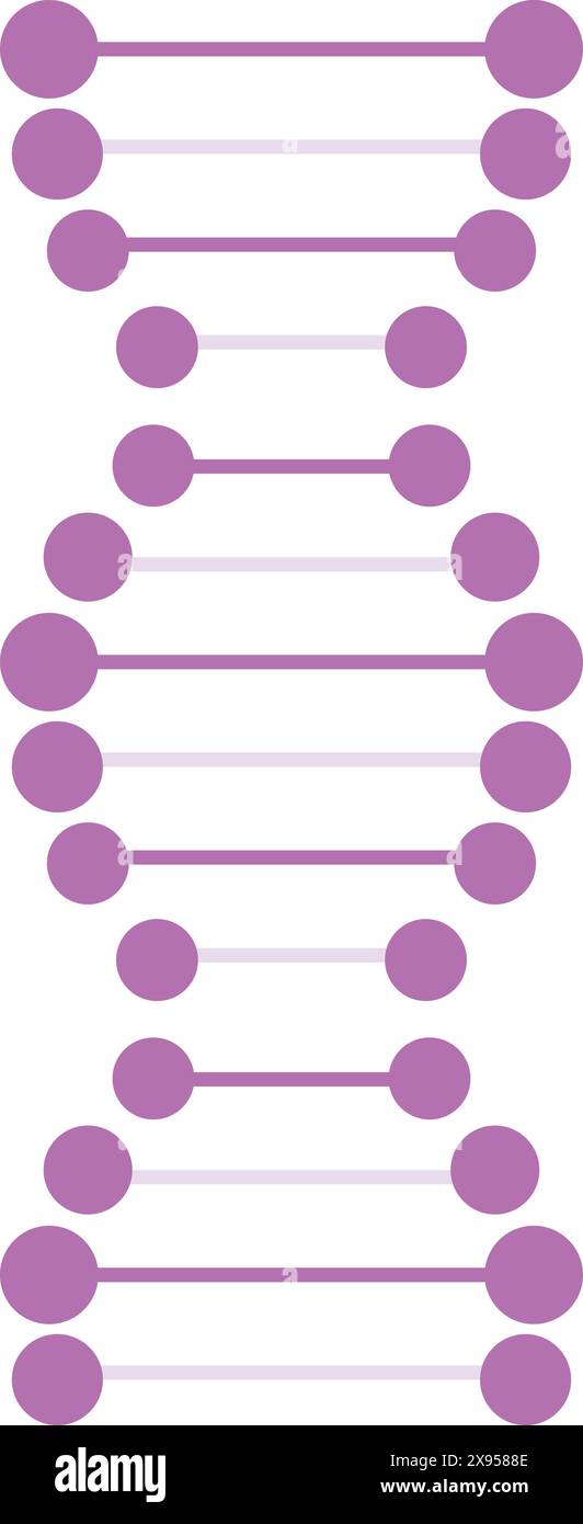 Abstract purple dna double helix strand illustration in scientific ...