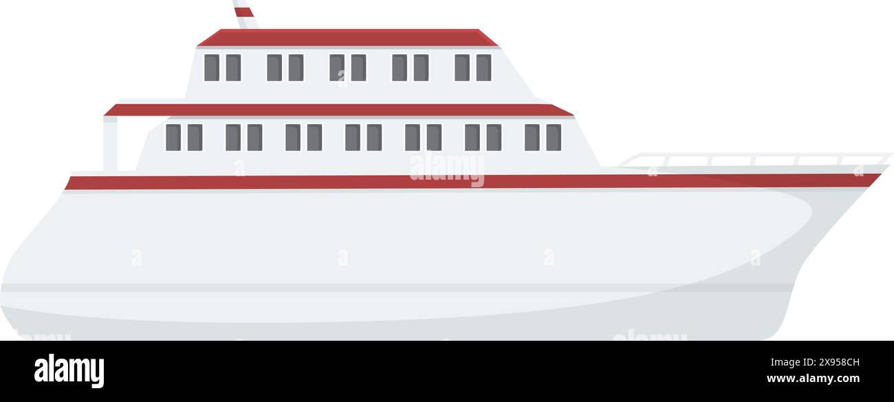 Modern passenger ferry vector illustration on white background, perfect ...
