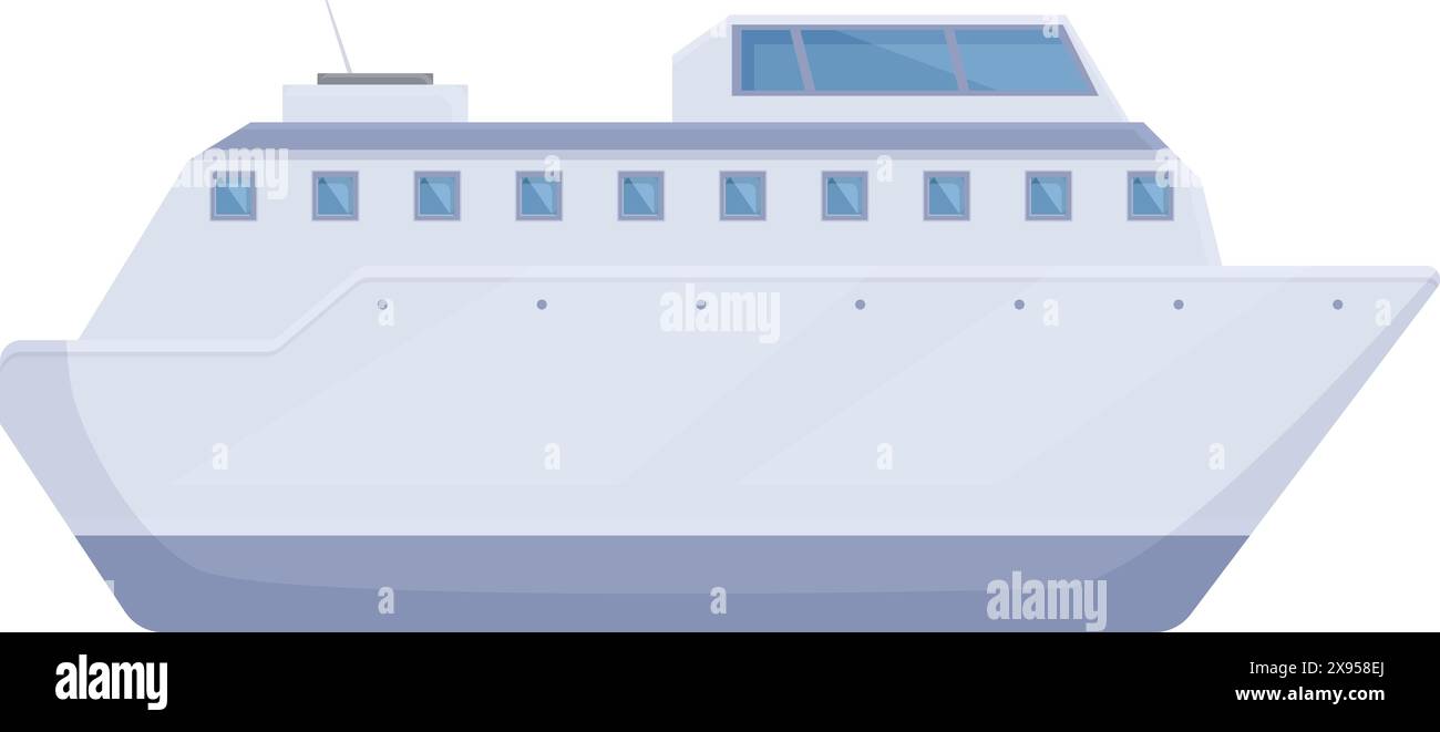Vector illustration of a modern passenger ferry sailing on the nautical ...