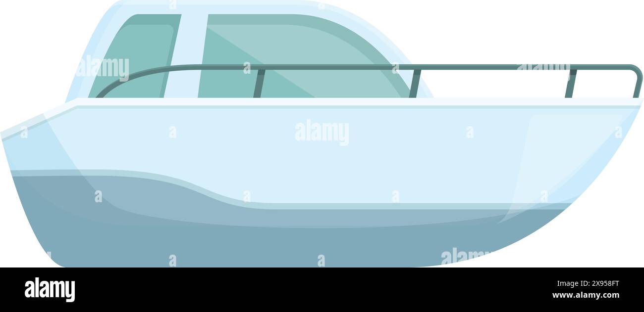 Colorful cartoon illustration of a simple modern small boat isolated on ...
