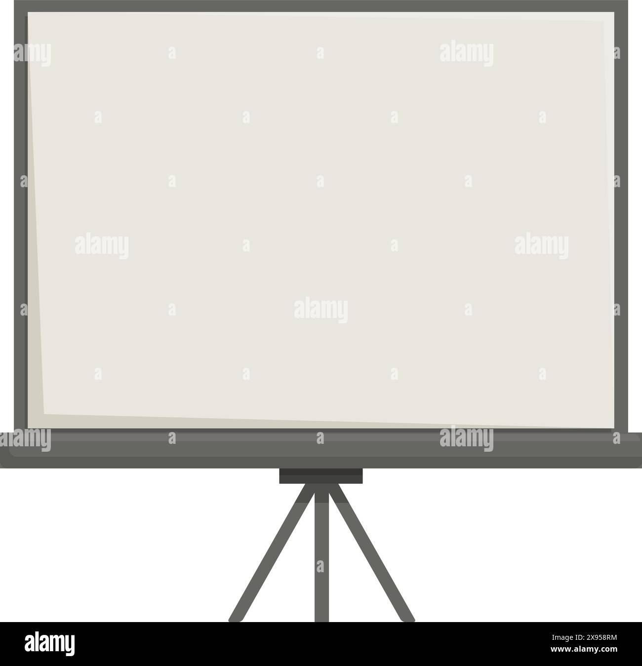 Vector illustration of an empty whiteboard on a tripod stand, ideal for ...