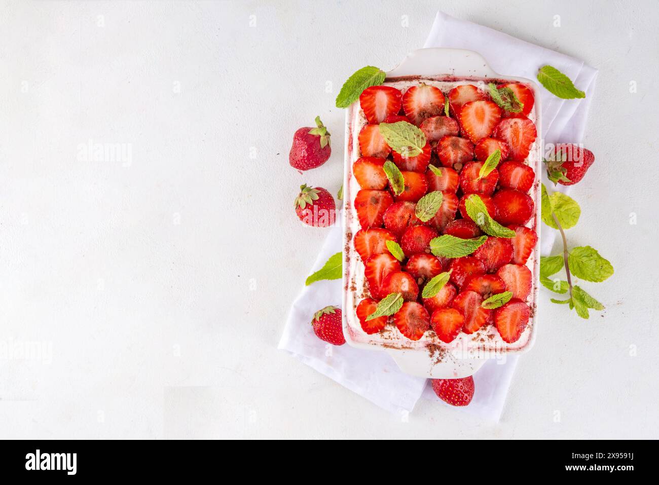 Summer strawberry tiramisu dessert, Berry fruit version of summer ...
