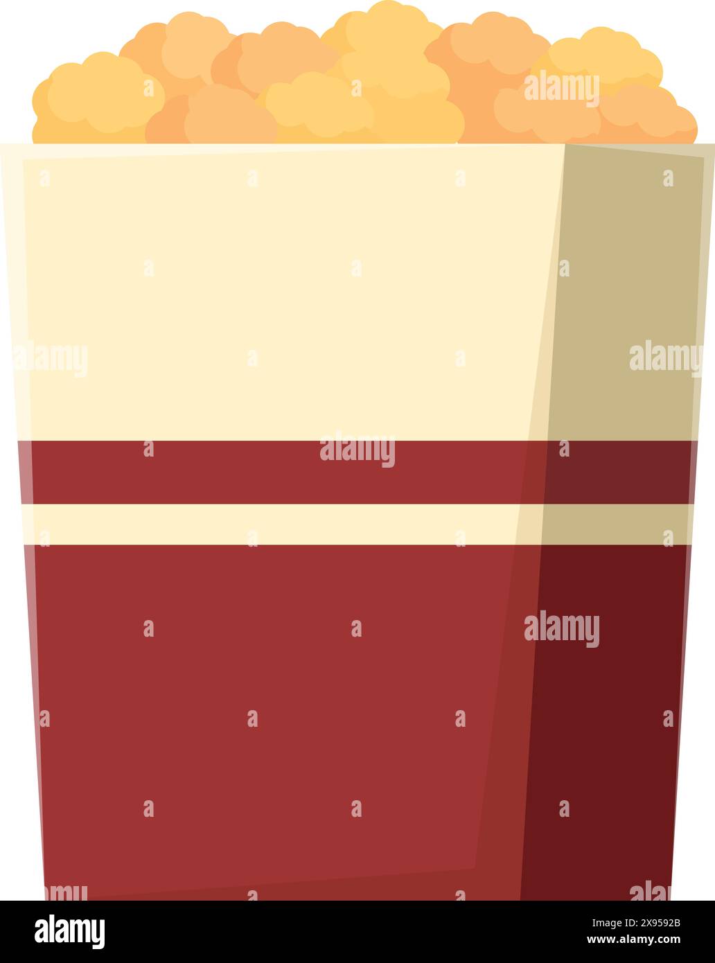 Vector cartoon illustration of a red and white striped popcorn box ...
