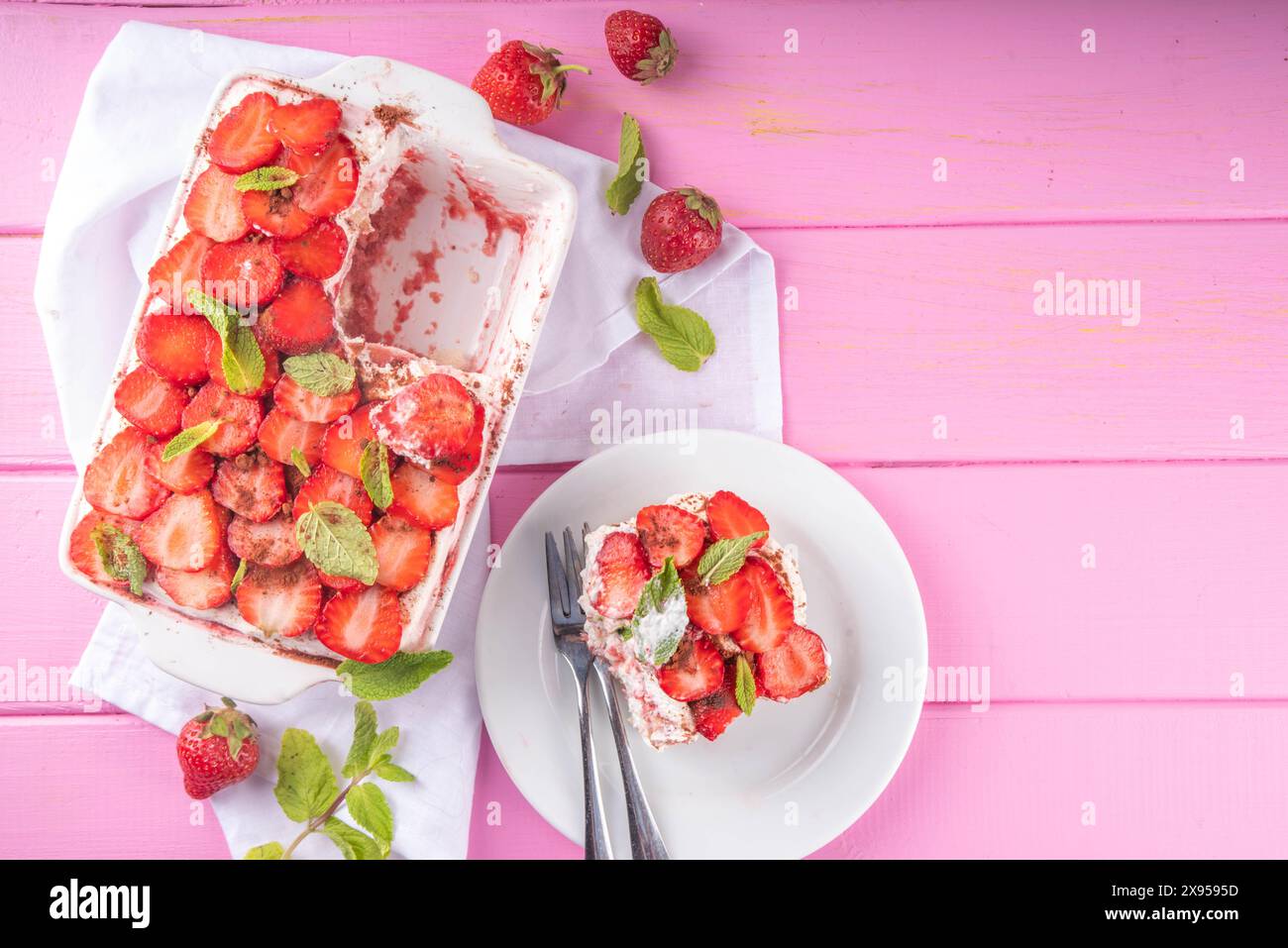 Summer strawberry tiramisu dessert, Berry fruit version of summer ...